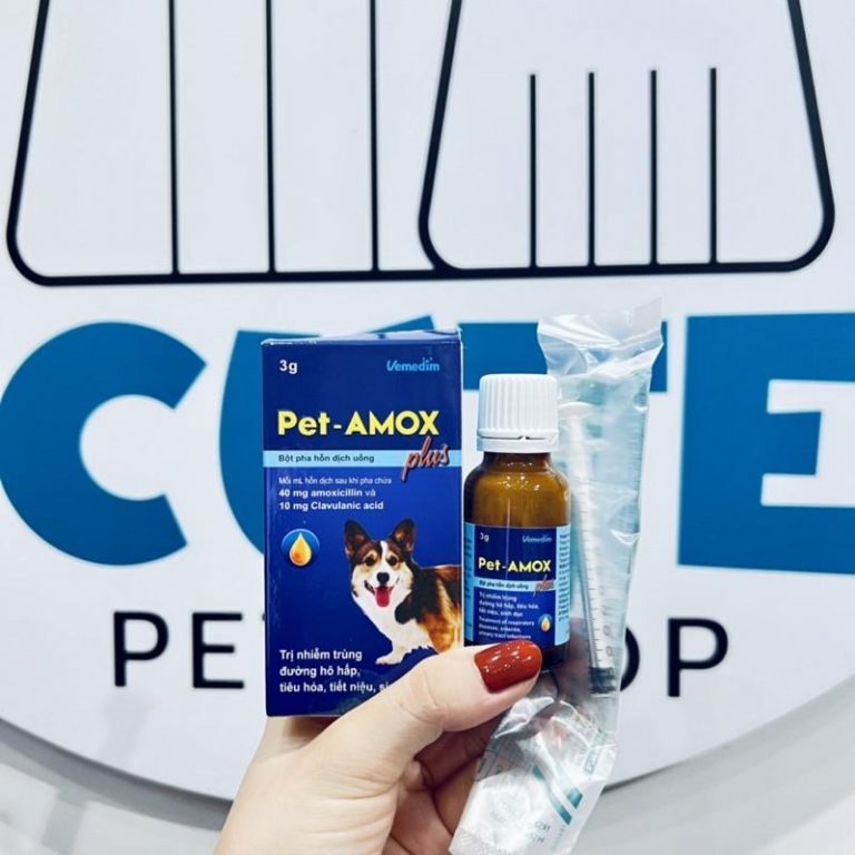 Bột pha Pet Amox Plus tác dụng hô hấp, tiết niệu chó mèo - Cutepetshop