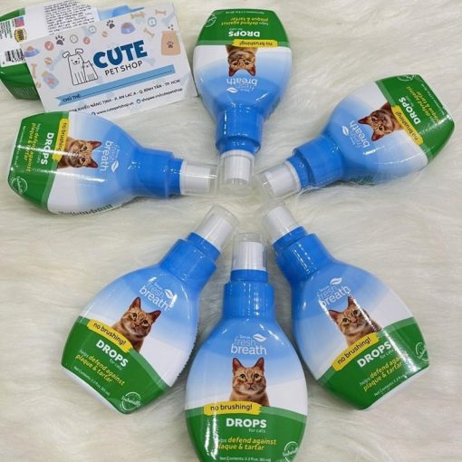 Dung dịch chăm sóc răng miệng cho mèo dạng đậm đặc Tropiclean Fresh Breath Drops for Cats 65ml ...