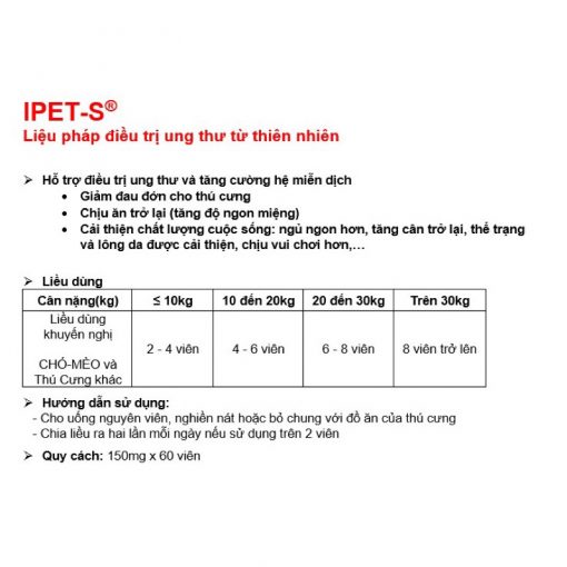 Thuốc hỗ trợ điều trị Ung thư Và Tăng Miễn Dịch chiết xuất Taheebo – IPETS IPET hộp 60 viên ...