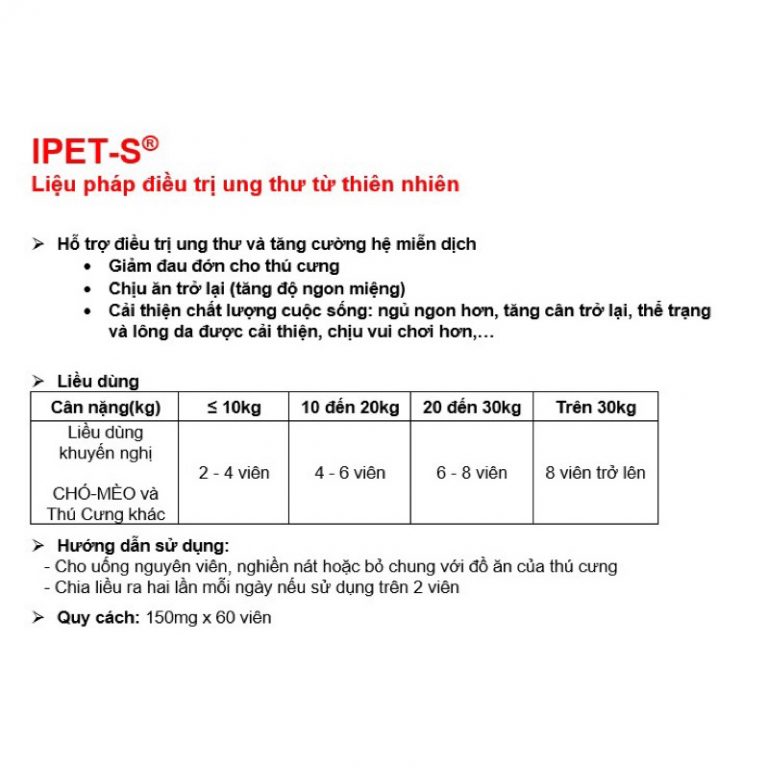 Thuốc hỗ trợ điều trị Ung thư Và Tăng Miễn Dịch chiết xuất Taheebo – IPETS IPET hộp 60 viên ...